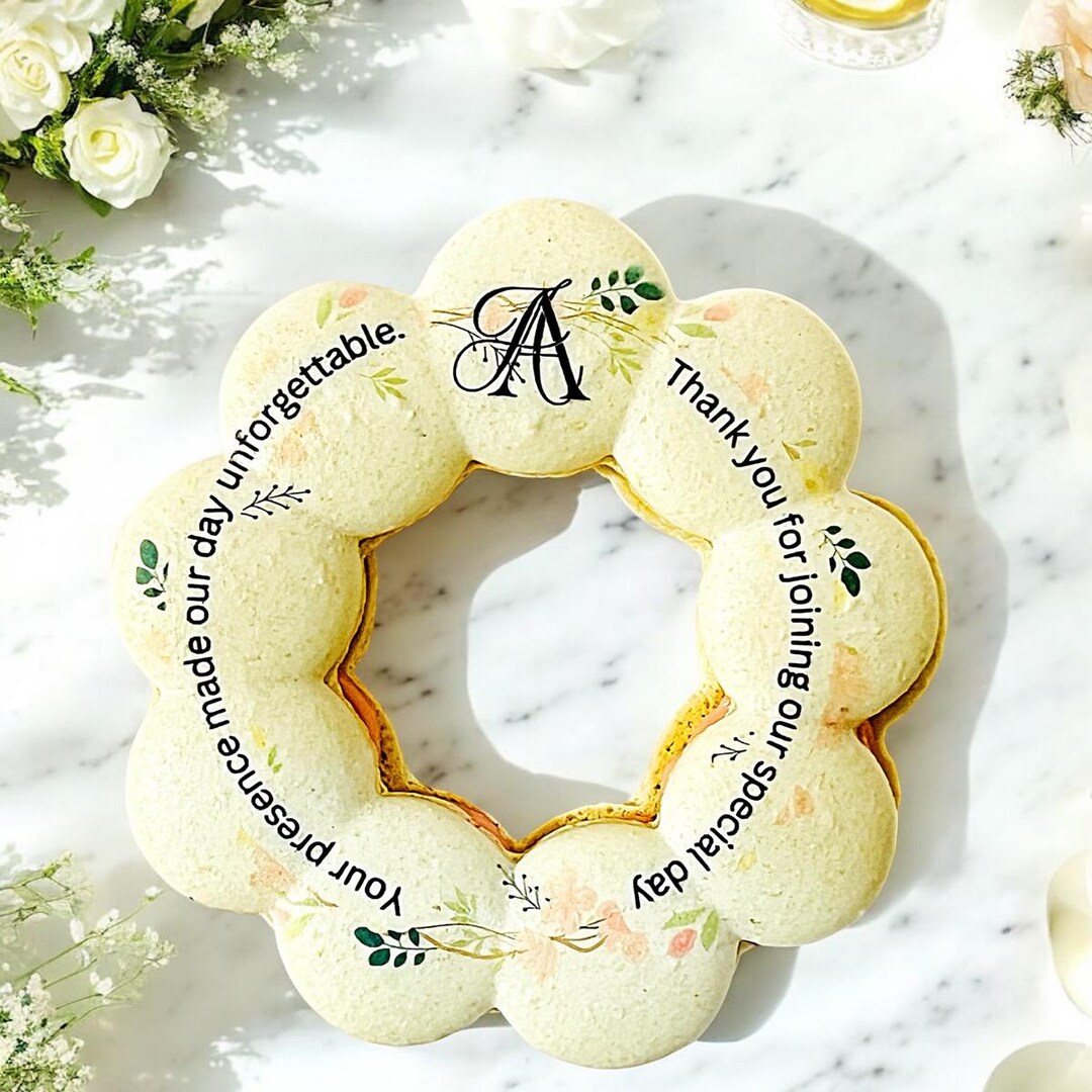 Personalized Monogram Macaron Wreath - Wedding Thank You Gift - Etsy
