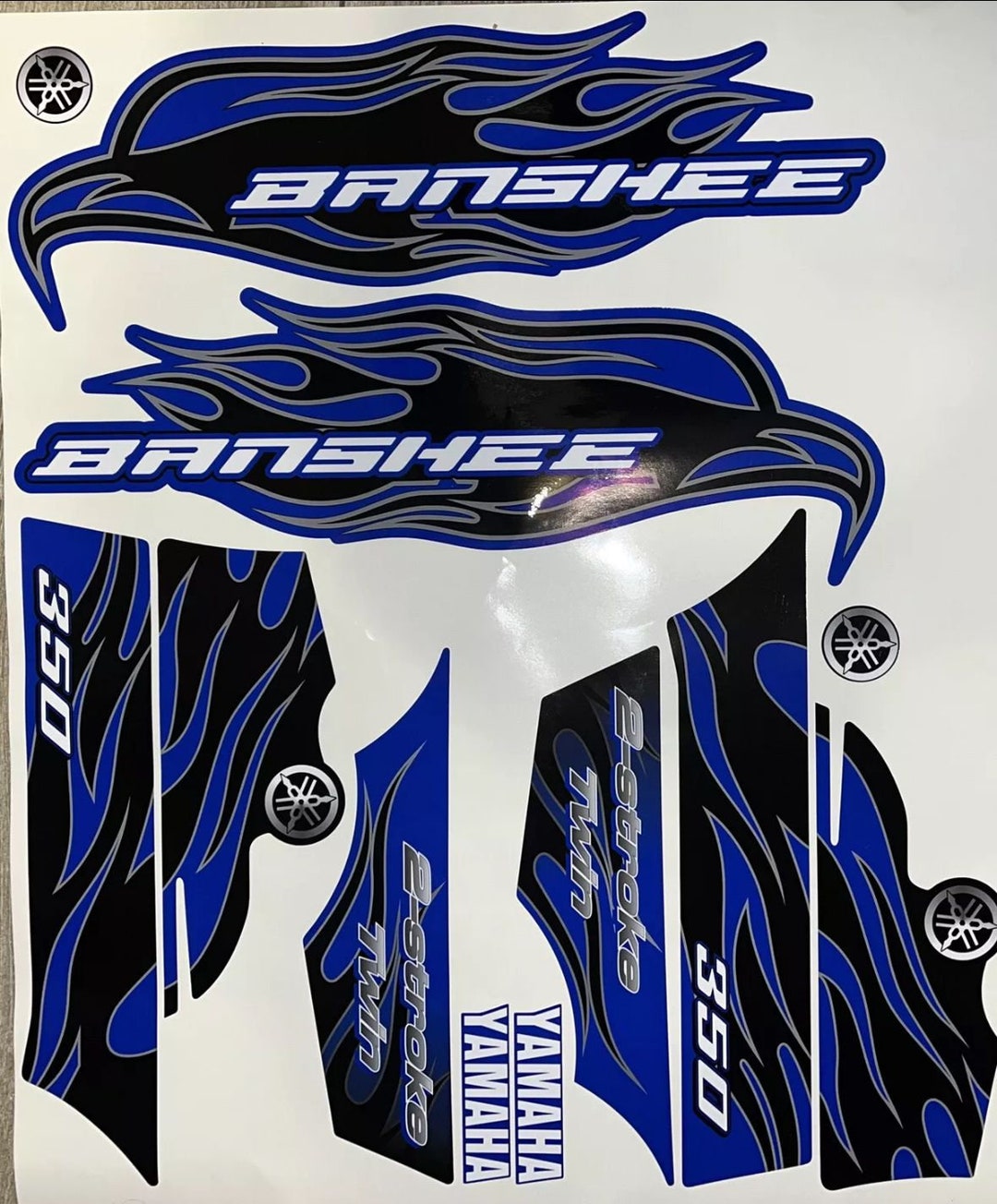 Yamaha Banshee 350 Blue Edition. Custom Design. Full Graphics Decals - Etsy