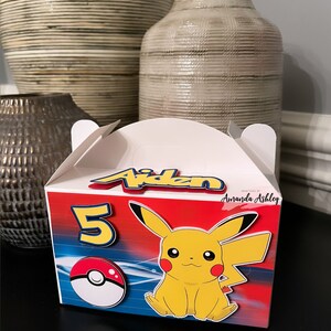 Pokeball Favor Boxes, Pika Party Favors, Pokemon Birthday Party ...
