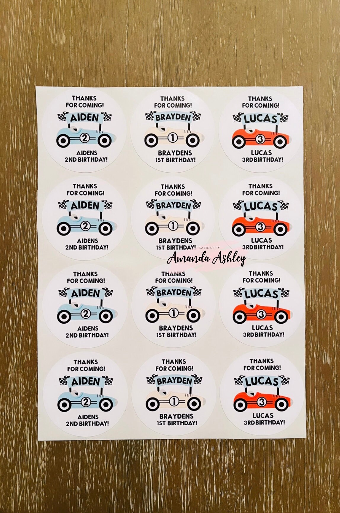 Vintage Car Party Stickers, Vintage Car Birthday Party, Vintage Car ...