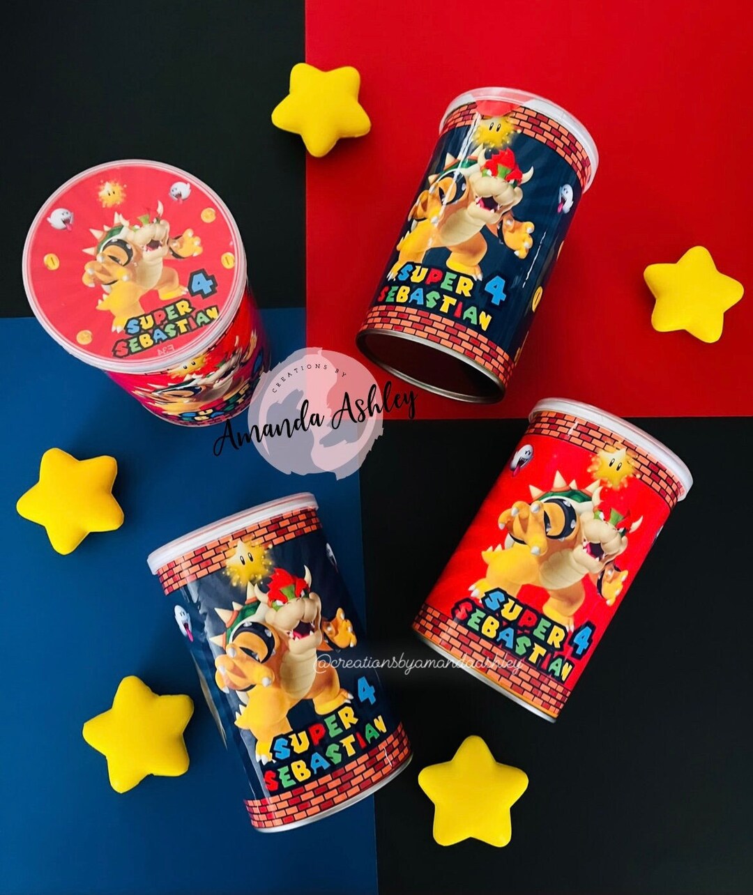 Bowser Pringles Cans Bowser Party Favors Bowser Decorations - Etsy