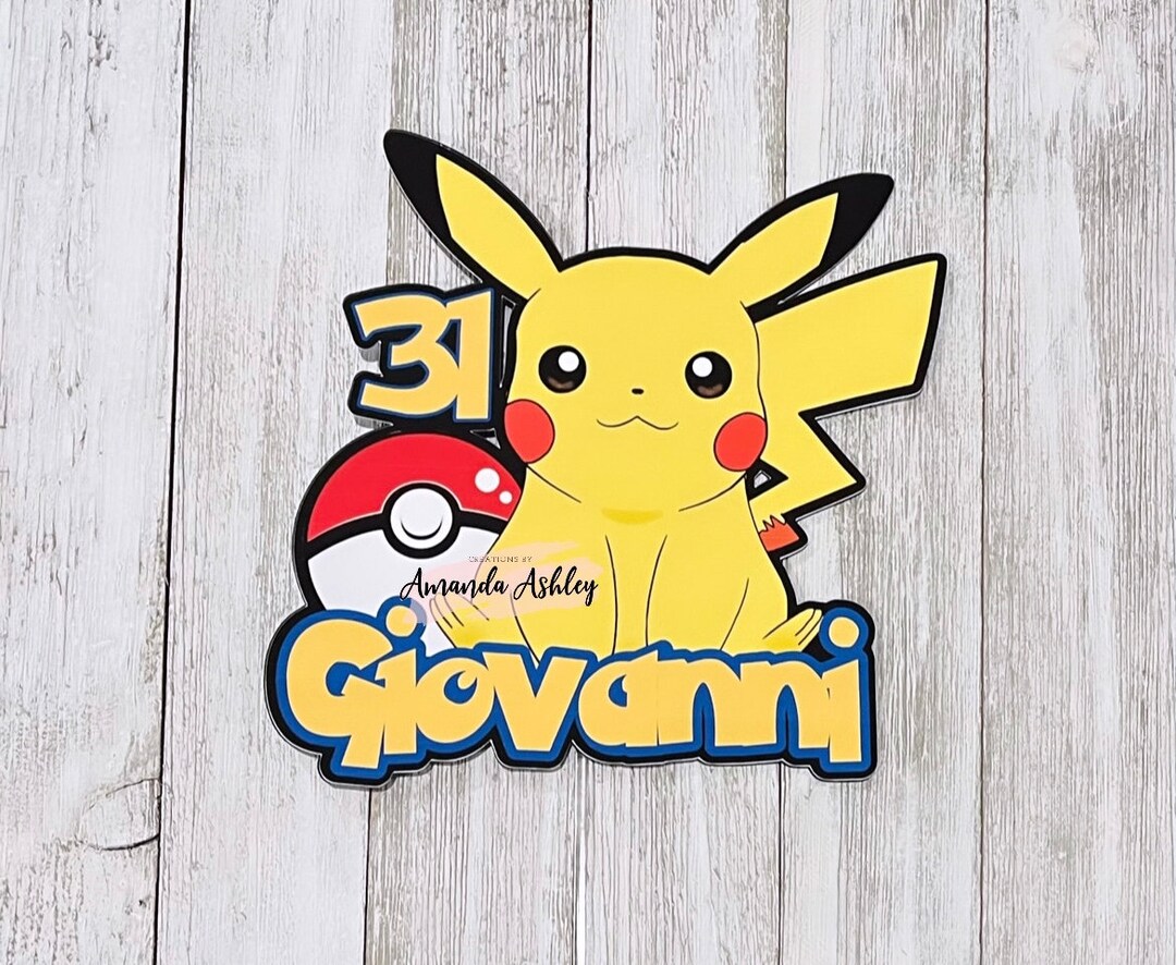 Pokemon Inspired Cake Topper Pika Cake Topper Pokemon - Etsy