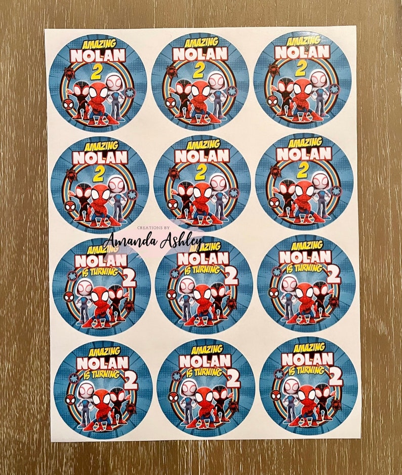 Spidey and Friends Party Stickers, Spiderman Favor Stickers, Spidey and ...
