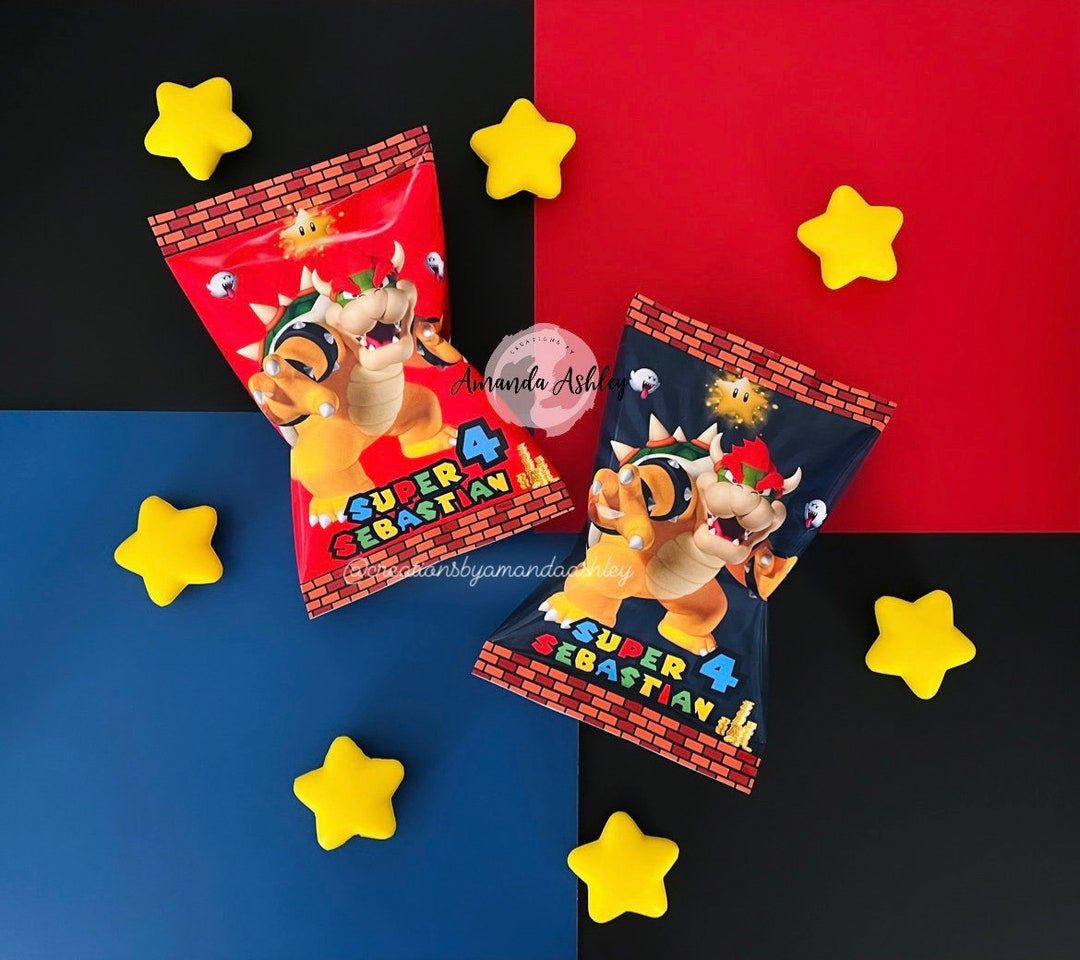 Bowser Chip Bags, Bowser Party Favors, Bowser Decorations, Bowser Party ...