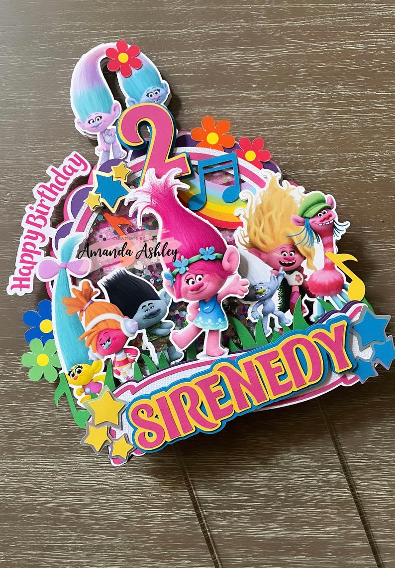 Trolls Cake Topper, Trolls Birthday Party, Trolls Birthday Decorations ...
