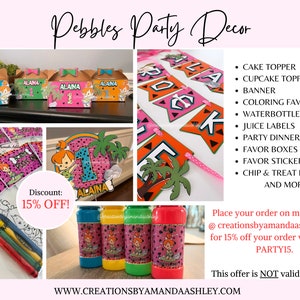 Pebbles Favor Boxes, Pebbles Birthday, Pebbles Party Favors, Party ...