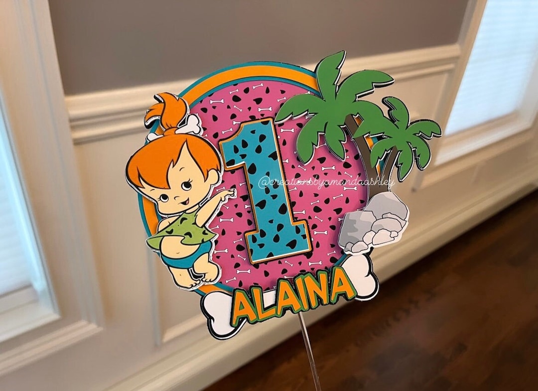 Pebbles Cake Topper, Flinstone Cake Topper, Pebbles Birthday Party ...