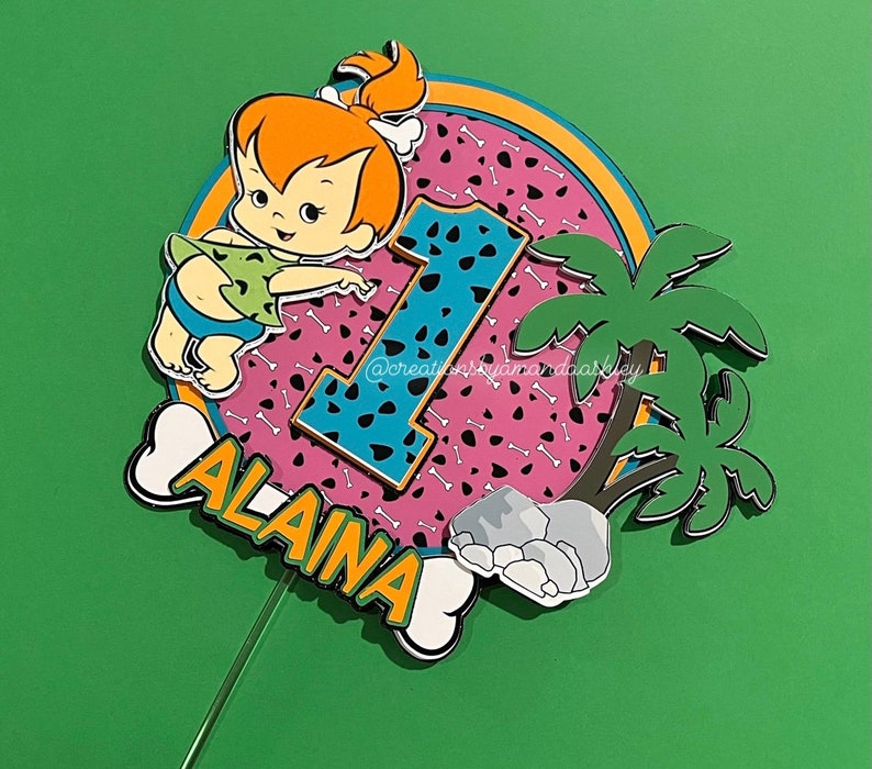 Pebbles Cake Topper, Flinstone Cake Topper, Pebbles Birthday Party ...
