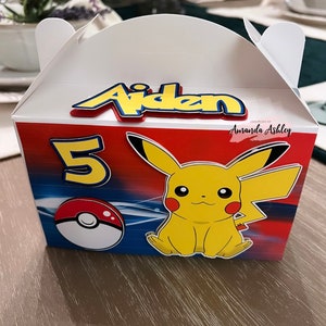 Pokeball Favor Boxes, Pika Party Favors, Pokemon Birthday Party ...