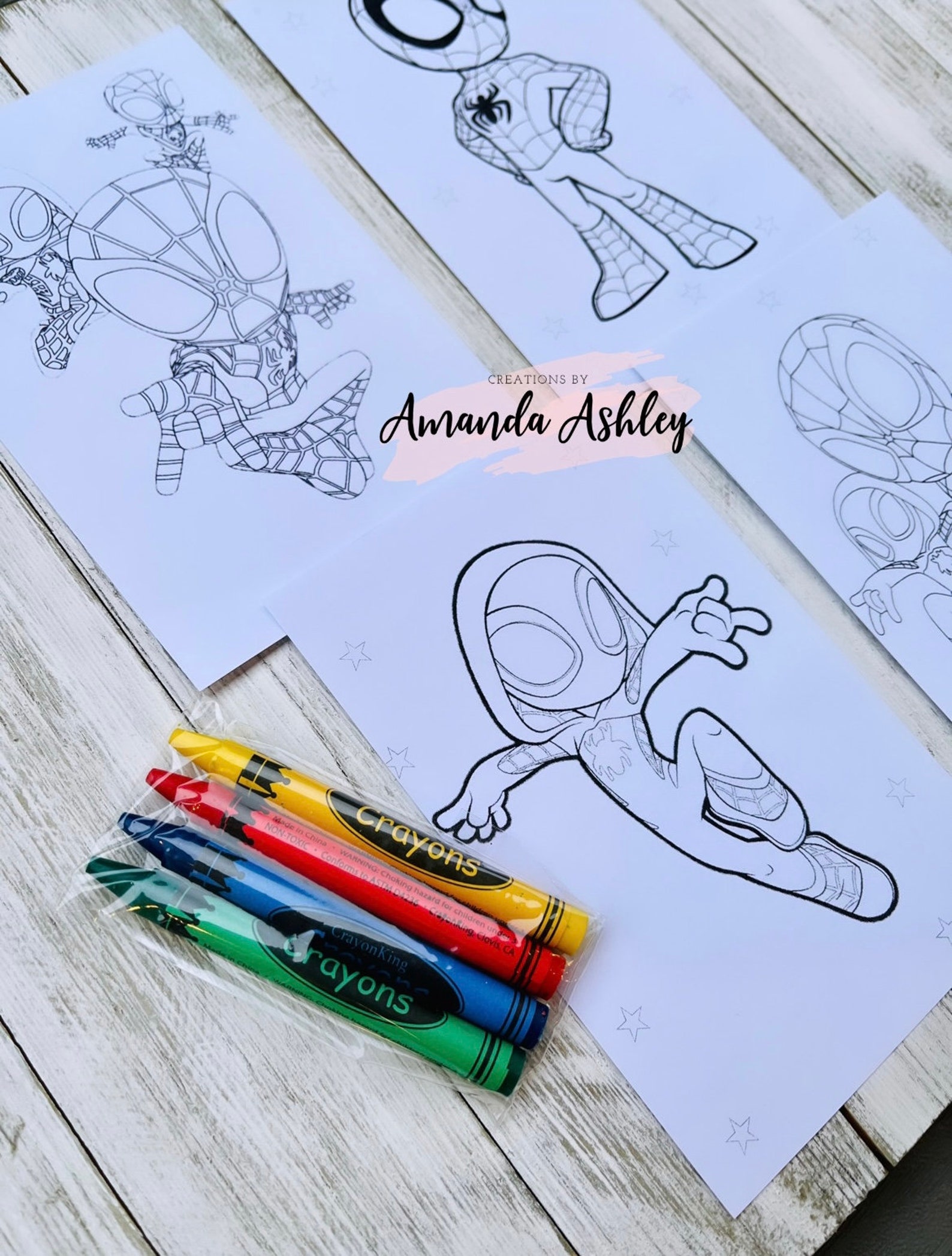 Spidey and Friends Coloring Pages Mini Coloring Pages Spidey - Etsy