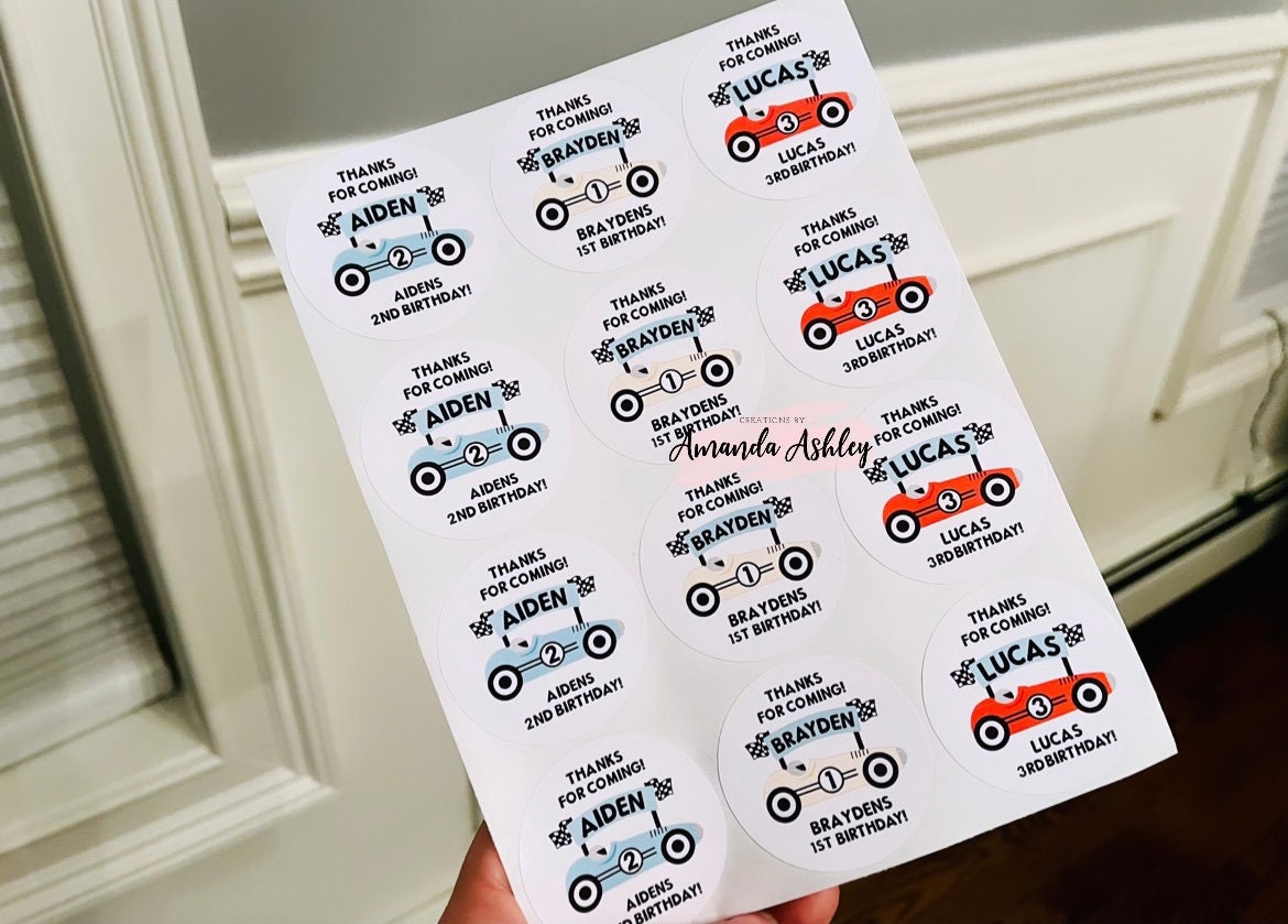Vintage Car Party Stickers, Vintage Car Birthday Party, Vintage Car ...
