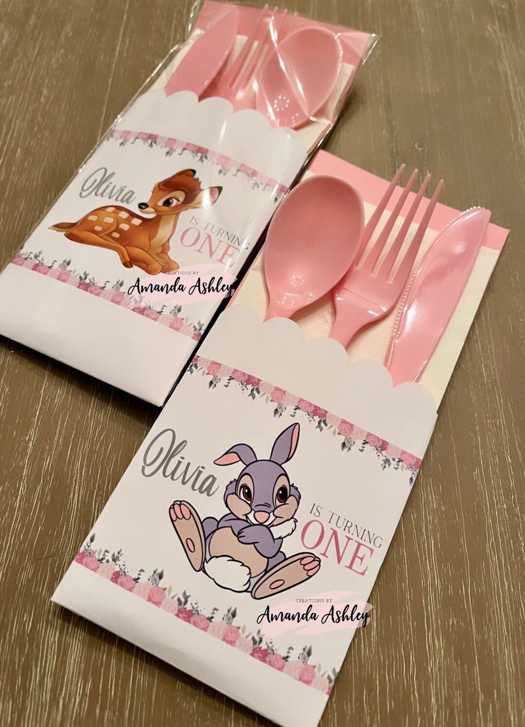 Bambi Birthday Cutlery Pouches, Bambi Cutlery, Bambi Dinnerware, Bambi ...