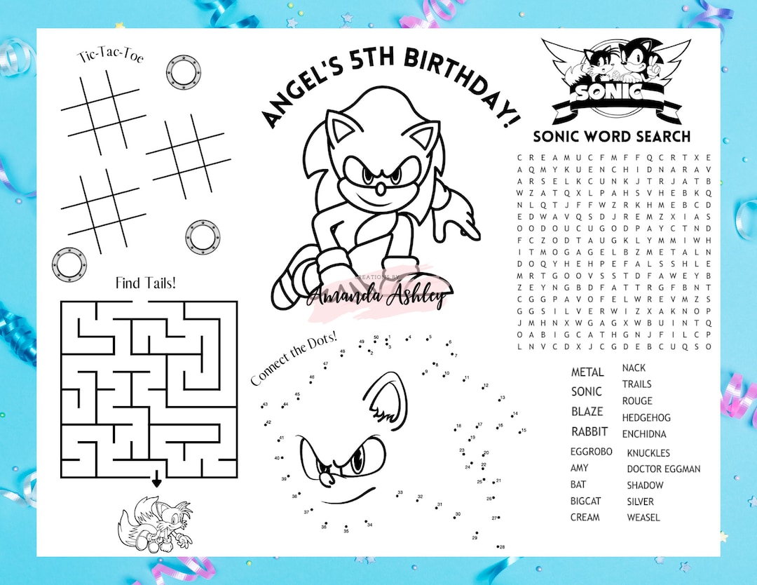 Hedgehog Coloring Sheet, Coloring Page, Sonicc Birthday, Sonic Party ...