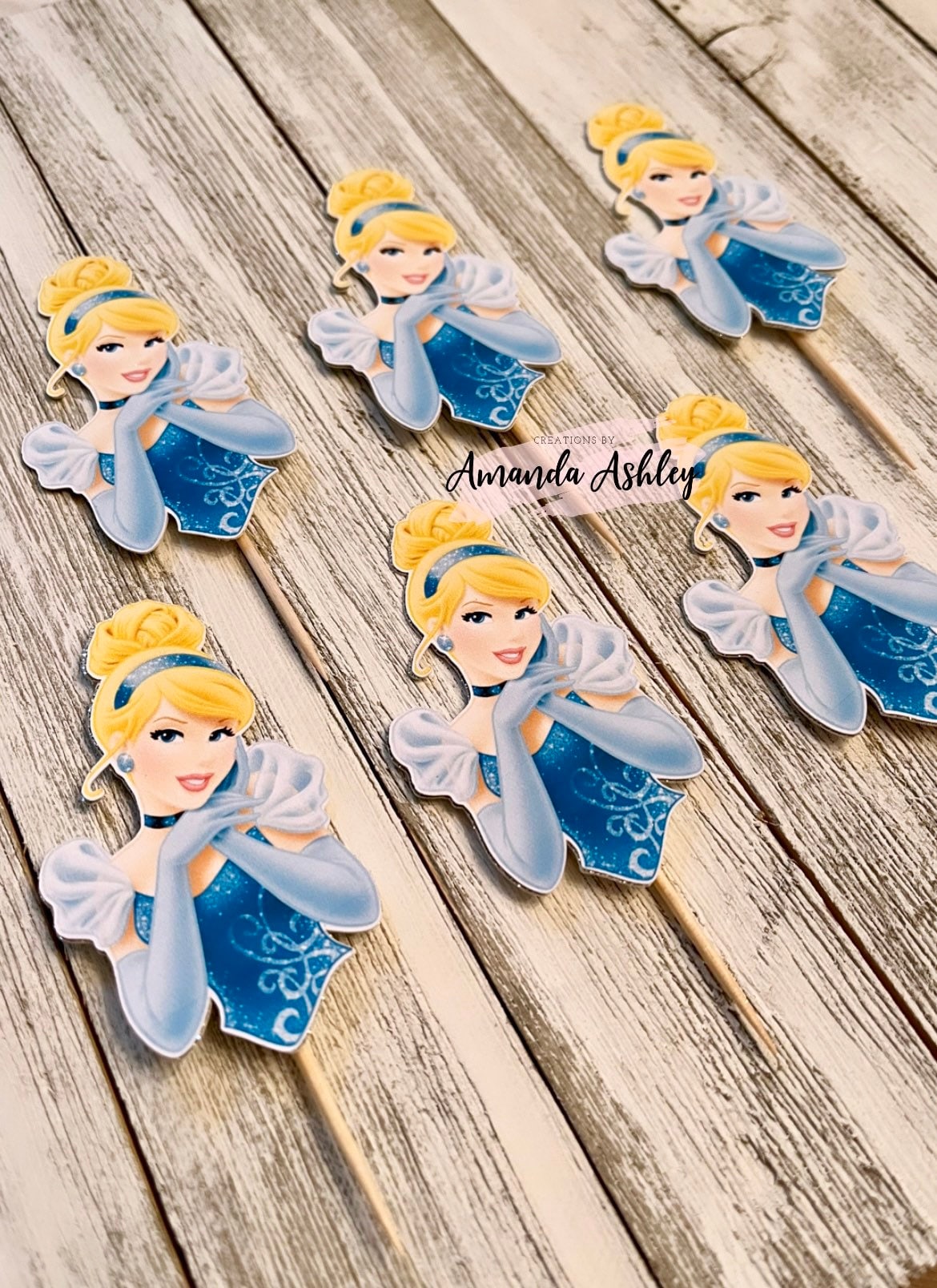 Cinderella Princess Inspired Cake Topper, Cupcake Toppers, Princess ...