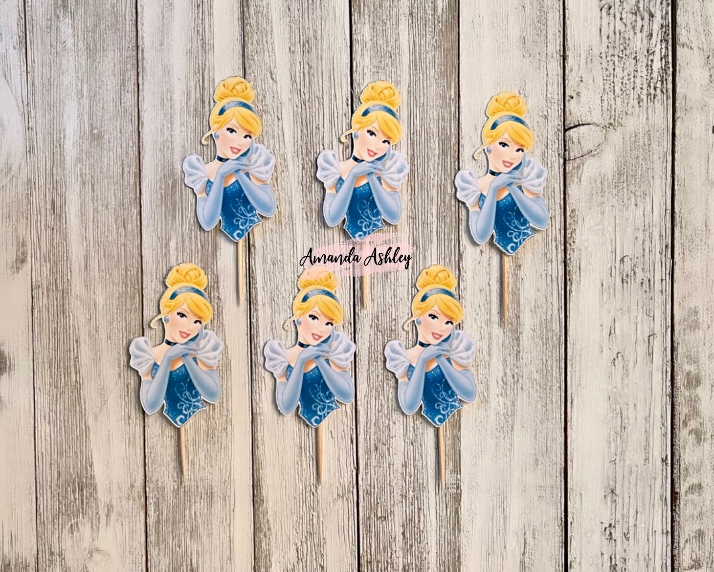 Cinderella Princess Inspired Cake Topper, Cupcake Toppers, Princess ...
