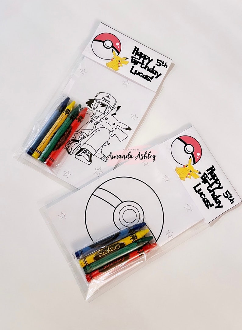 Poke Coloring Pages Mini Coloring Pages Pika Birthday - Etsy