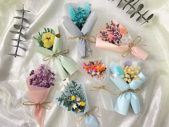 Nano Dried Flower Bouquet Flower Gift Set a Set of Mini - Etsy