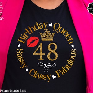 48 Sassy Classy Fabulous Svg, 48th Birthday Svg, 48th Birthday Png ...