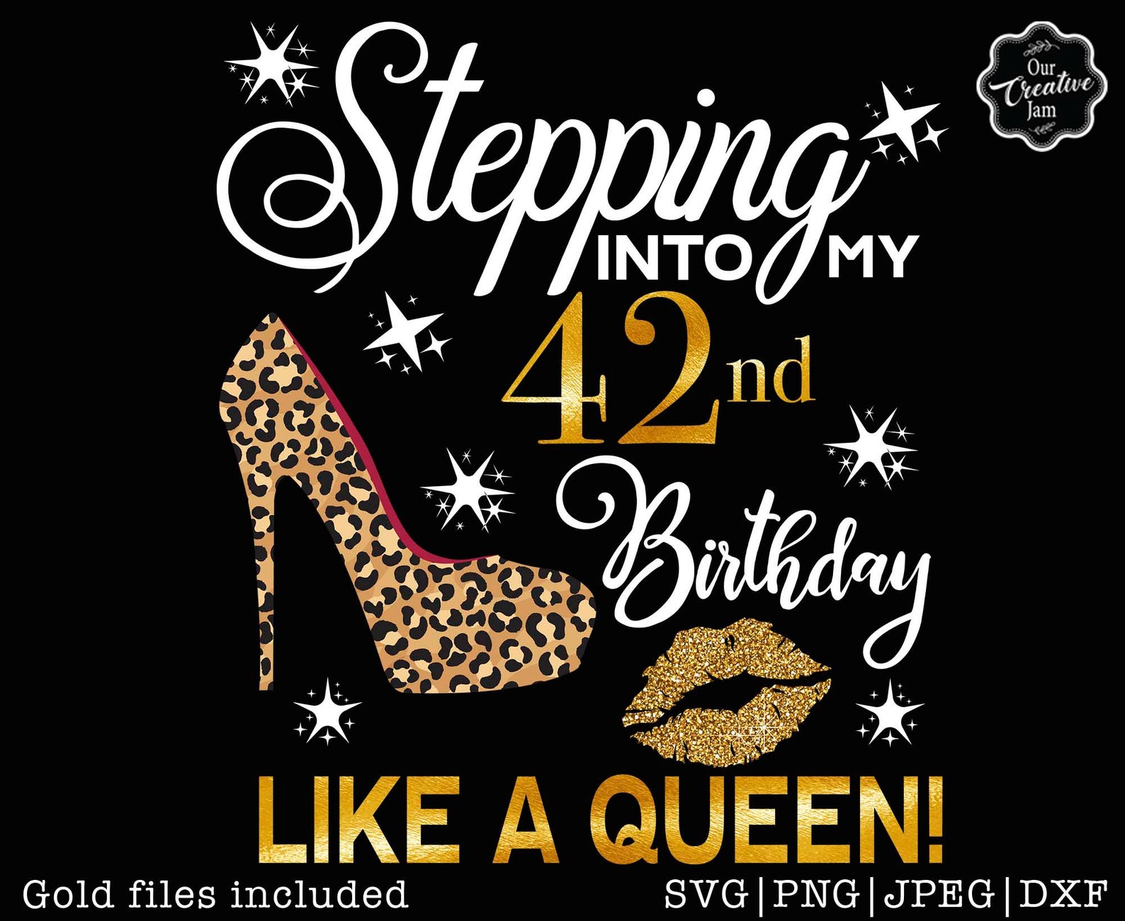 Stepping Into My 42nd Like a Queen SVG 42nd Birthday Svg 42 | Etsy
