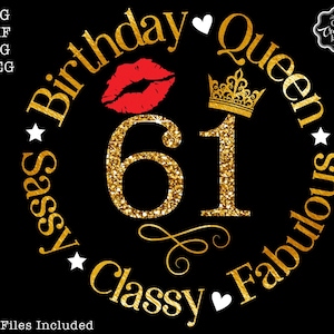 61st Birthday Svg, 61 and Fabulous Svg, Fabulous at 61 Svg, 61 and Fab ...
