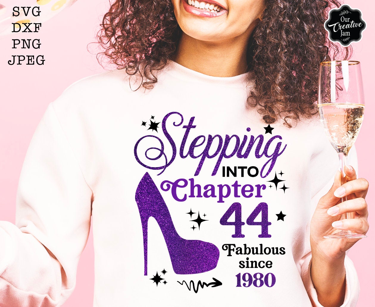 Stepping Into Chapter 44 Fabulous Since 1980 Svg, 44th Birthday Svg ...