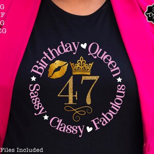 47 and Fabulous Svg, 47 and Fab Svg, 47th Birthday Svg for Women, 47th ...