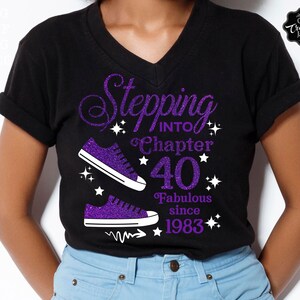 Stepping Into Chapter 40 Fabulous Since 1983 Svg, 40th Birthday Svg ...