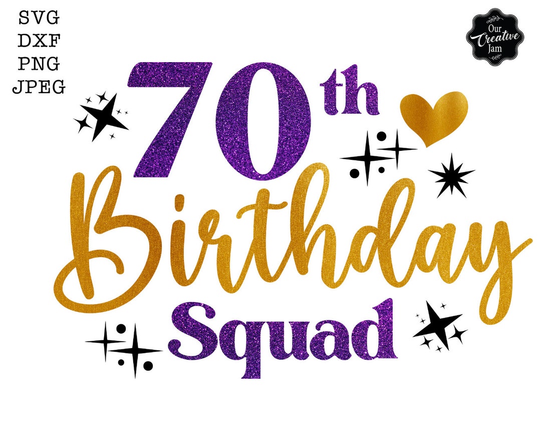 70th Birthday Squad Svg, 70th Svg, 70th Birthday Svg for Women, 70th ...