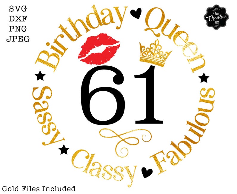 61st Birthday Svg, 61 and Fabulous Svg, Fabulous at 61 Svg, 61 and Fab ...