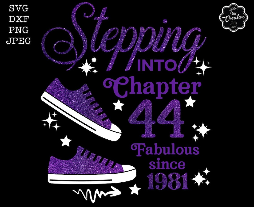 Stepping Into Chapter 44 Fabulous Since 1981 Svg, 44th Birthday Svg ...