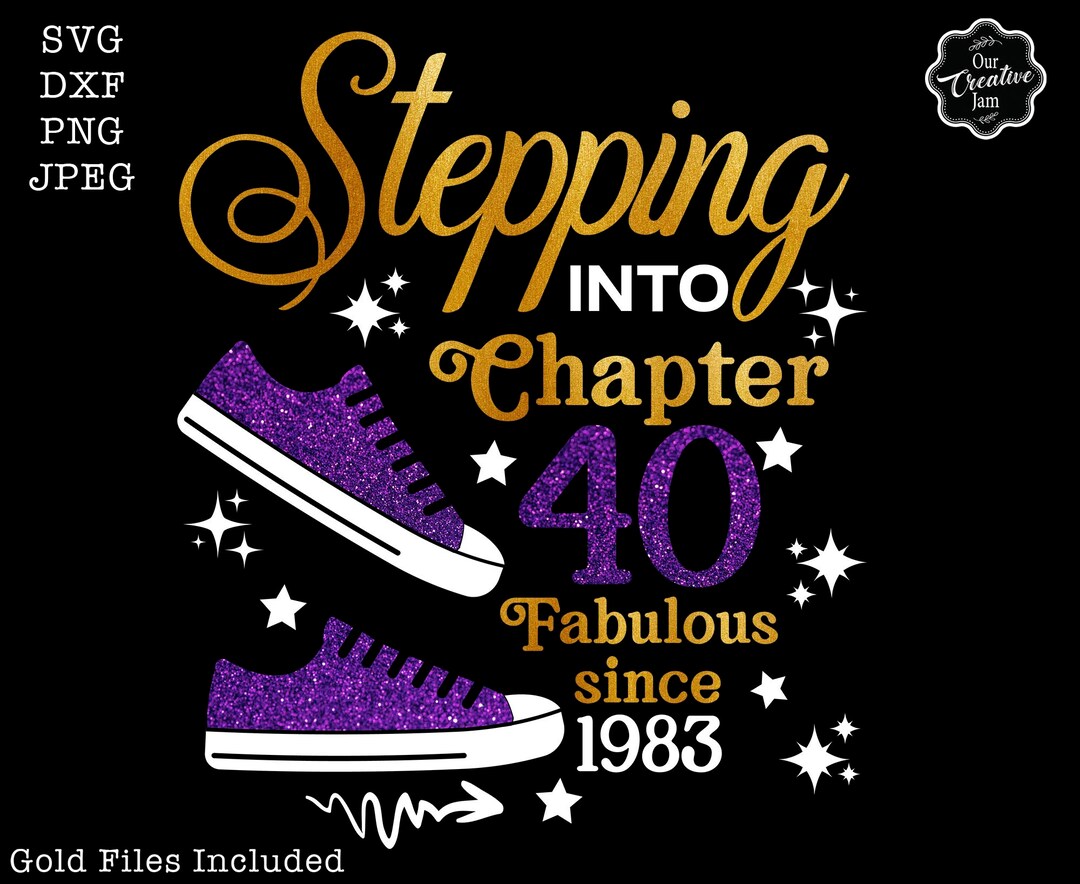 Stepping Into Chapter 40 Fabulous Since 1983 Svg, 40th Birthday Svg ...
