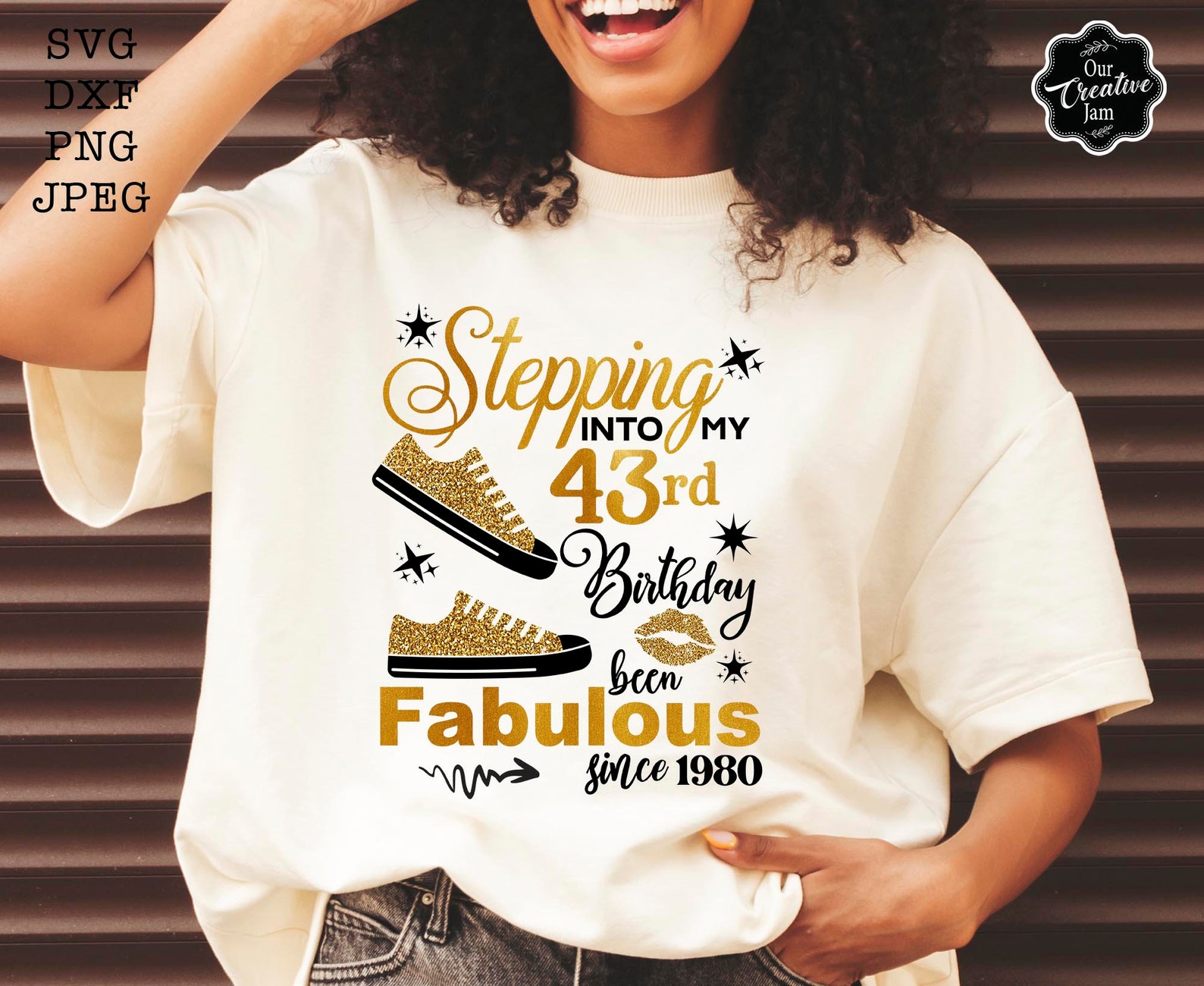 Stepping Into My 43rd Birthday Svg, Fabulous Since 1980 SVG, 43 and ...