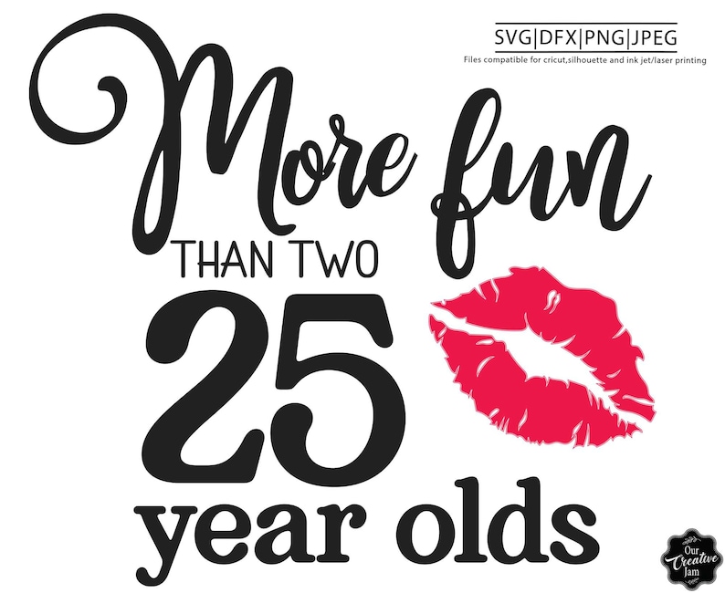 More Fun Than Two 25 Year Olds Svg, More Fun Than 2 Twenty Five Year ...