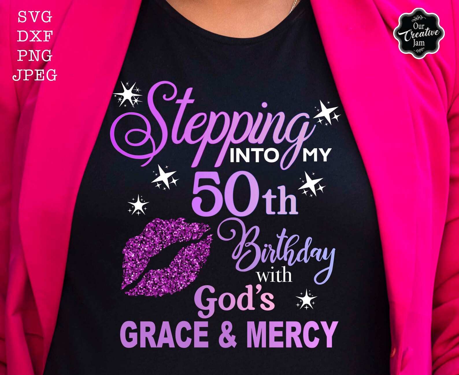 Stepping Into My 50th With God's Grace and Mercy SVG, 50th Birthday Svg, 50 God Grace Mercy Svg ...
