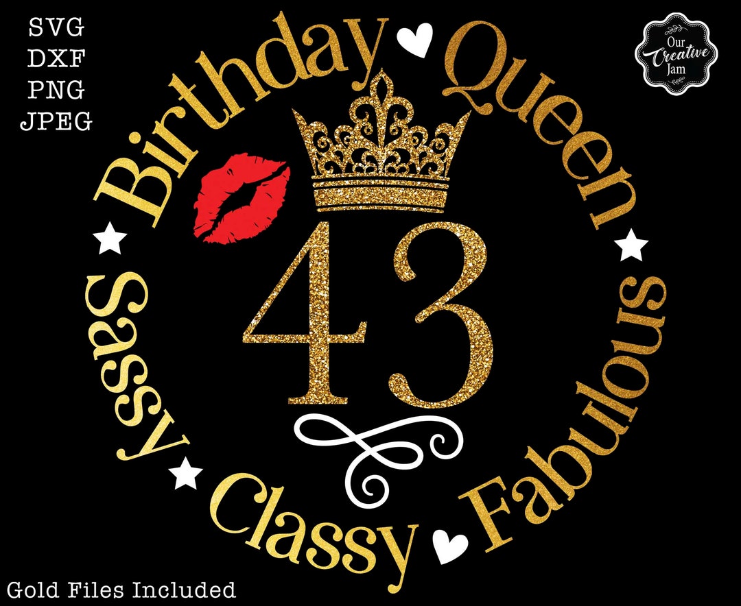 43 and Fabulous Svg, 43and Fab Svg, 43rd Birthday Svg for Women, 43rd ...