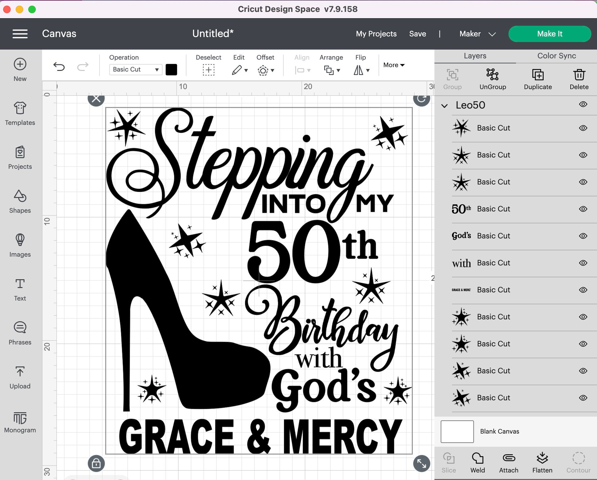 Stepping Into My 50th With God's Grace and Mercy SVG 50th - Etsy