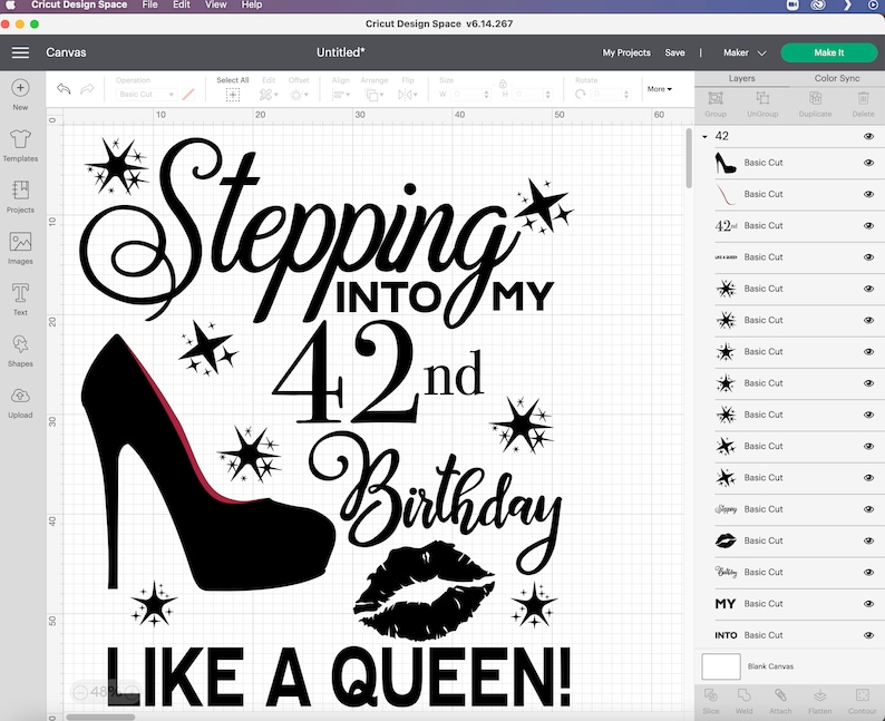 Stepping Into My 42nd Like a Queen SVG 42nd Birthday Svg 42 - Etsy