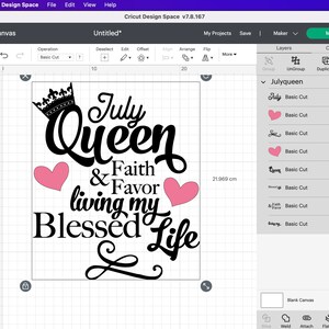July Queen Svg, July Birthday Queen SVG, July Birthday SVG, Faith and ...