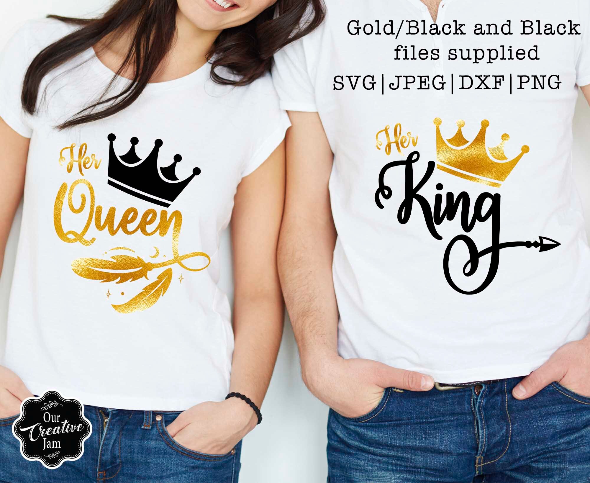 Her King Svg Her Queen Svg King and Queen Svg Birthday | Etsy