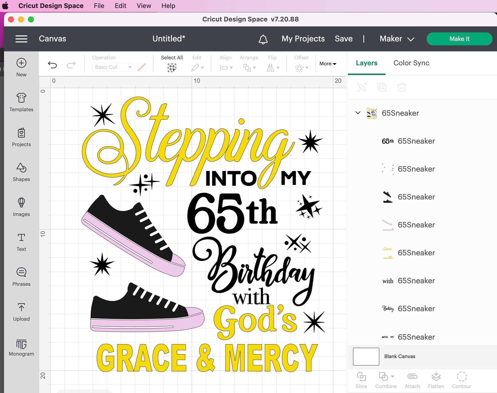 Stepping Into My 65th Birthday With Gods Grace and Mercy Svg - Etsy UK