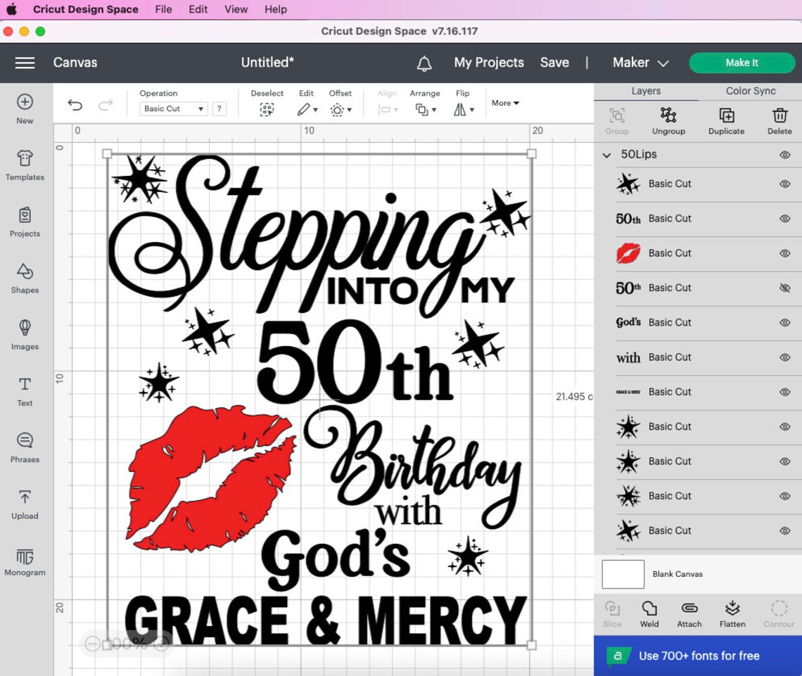 Stepping Into My 50th With God's Grace and Mercy SVG 50th - Etsy