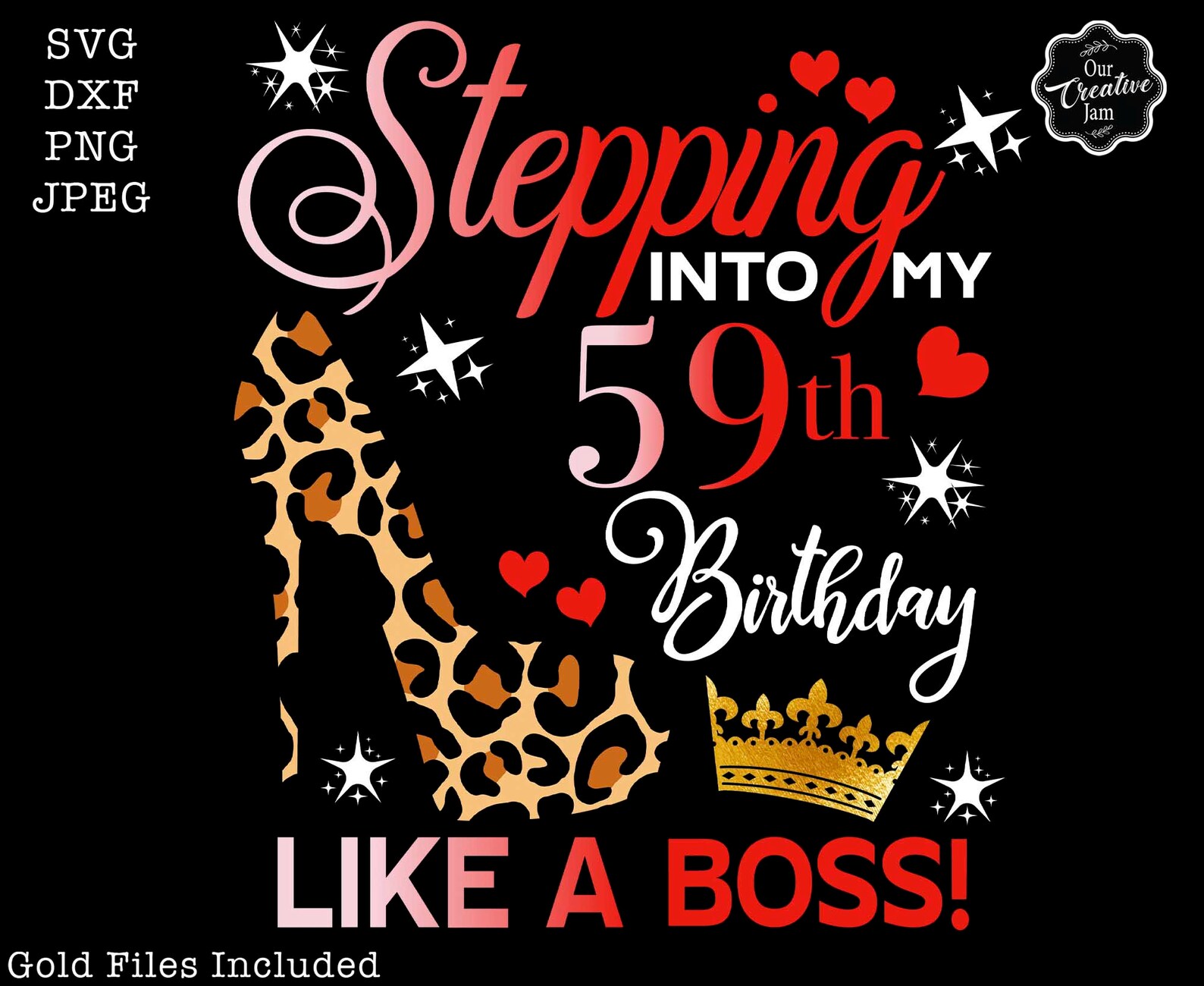 Stepping Into My 59th Like a Boss SVG, 59th Birthday Svg, 59 Birthday ...