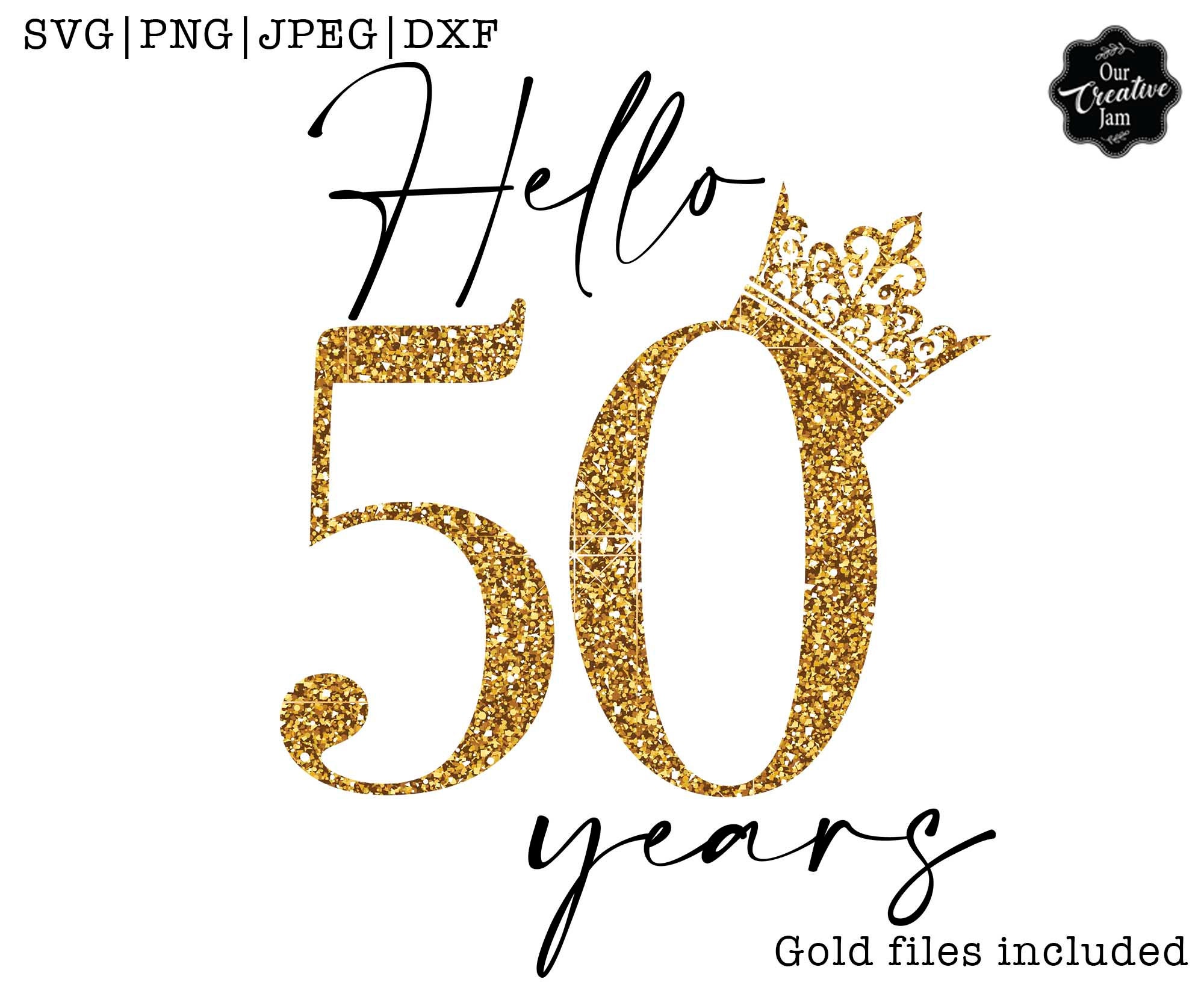Hello 50 Svg Fifty Svg 50th Birthday Svg for Women 50th | Etsy