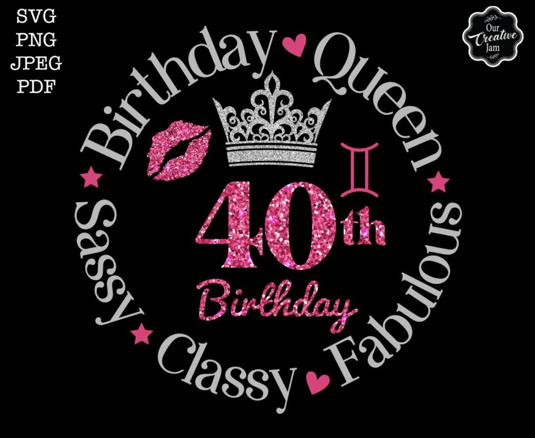 40 and Fabulous Svg, 40 and Fab Svg, 40th Birthday Svg for Women, 40th ...