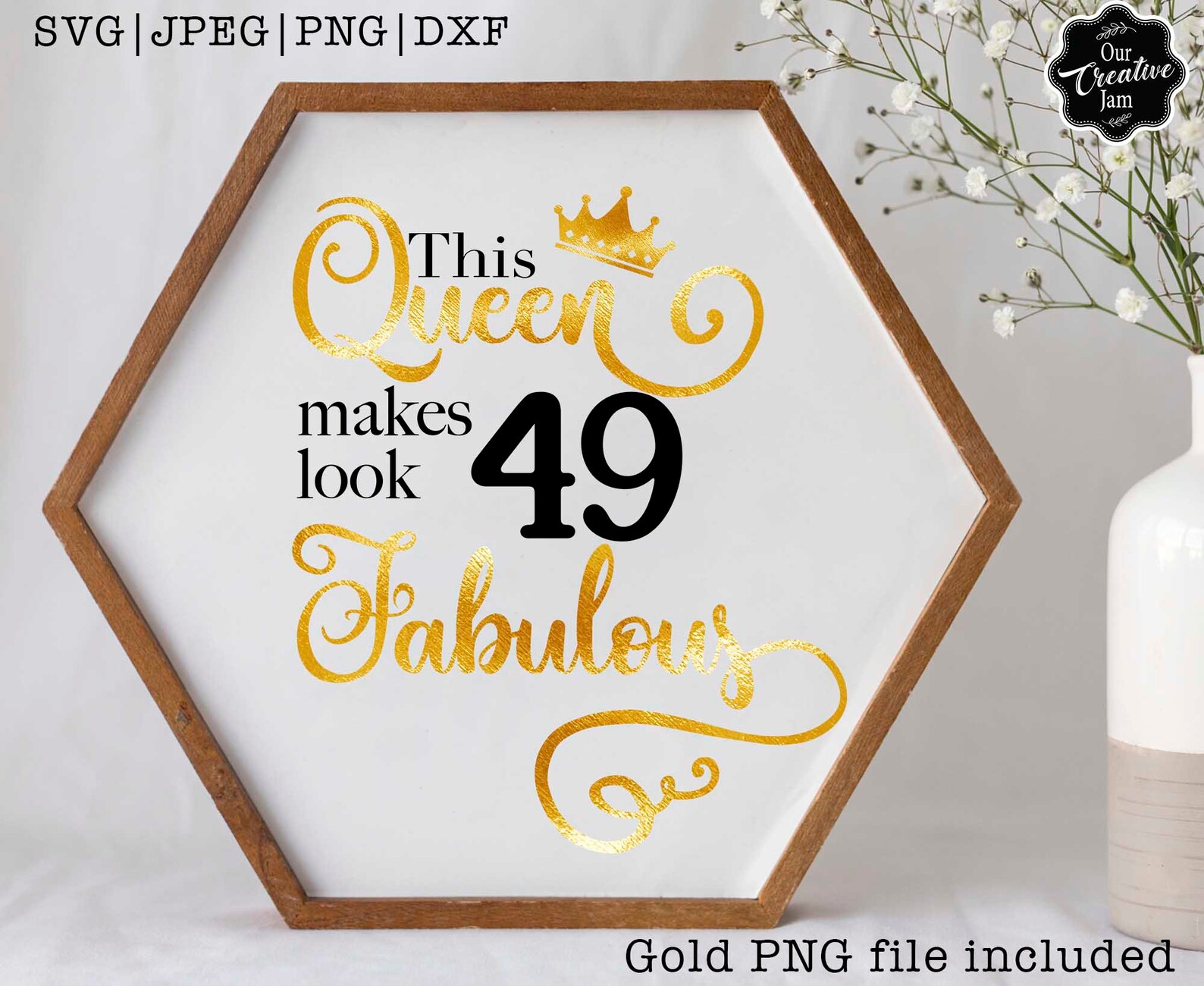 This Queen Makes 49 Look Fabulous Svg, 49th Birthday Svg, 49th Birthday ...