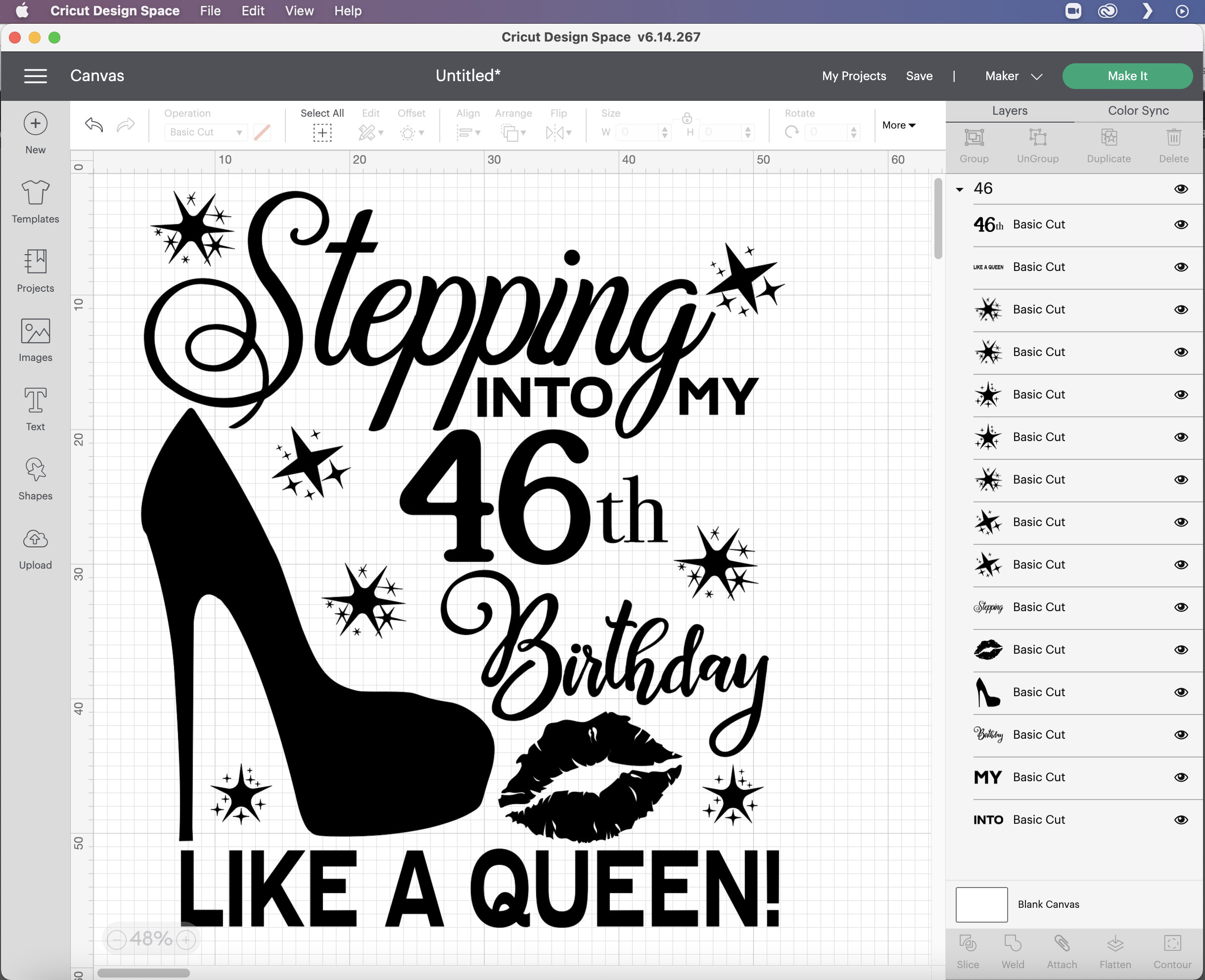 Stepping Into My 46th Like a Queen SVG 46th Birthday Svg 46 - Etsy