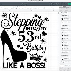 Stepping Into My 53rd Like a Boss SVG, 53rd Birthday Svg, 53birthday ...