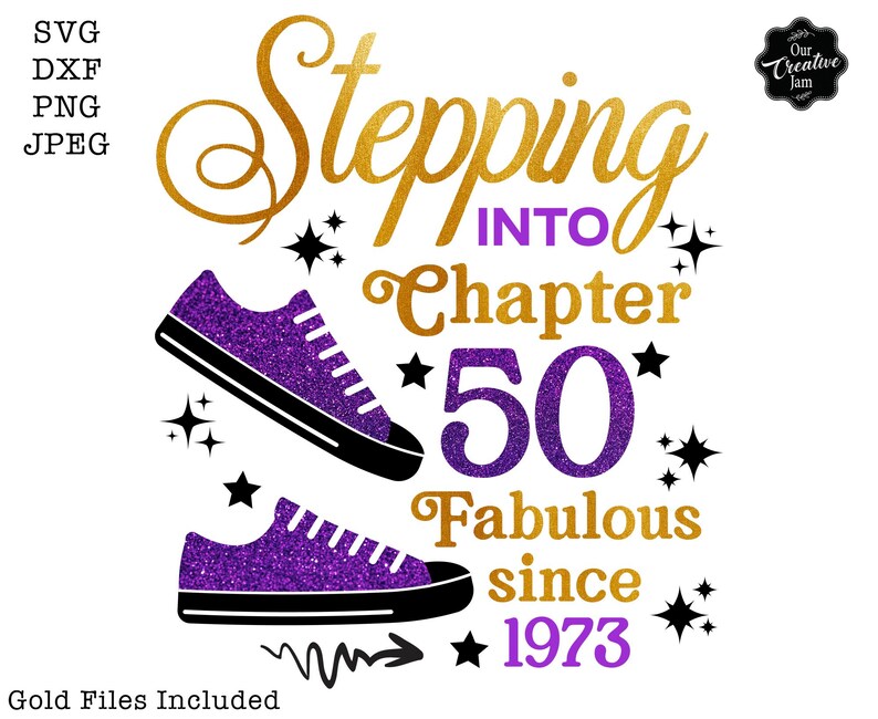 Stepping Into Chapter 50 Fabulous Since 1973 Svg 50th - Etsy