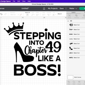 49th Birthday Svg, Stepping Into Chapter 49 Like a BOSS SVG, 49 Svg ...
