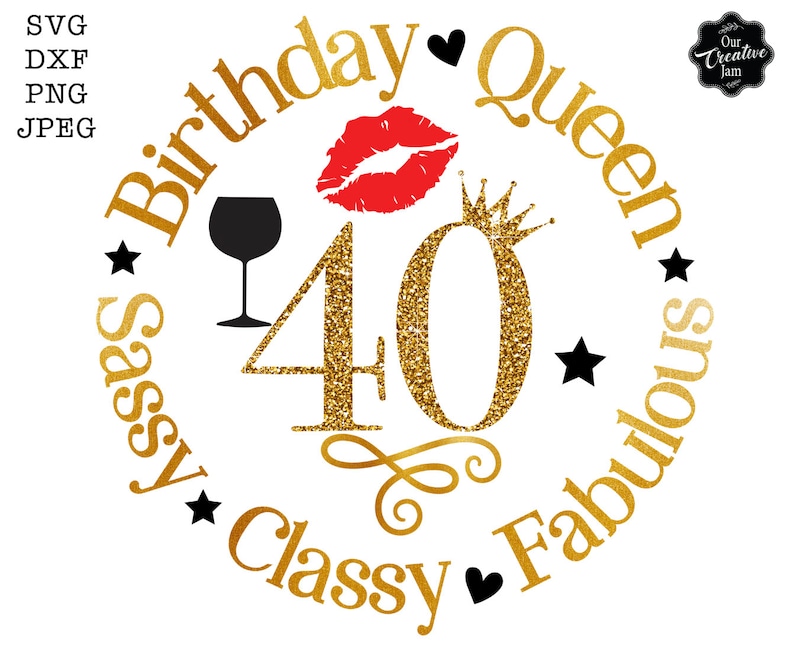 40 and Fabulous Svg, Fabulous at 40 Svg, 40 and Fab Svg, 40th Birthday ...